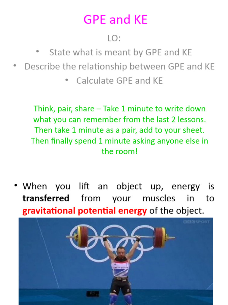 4th year Kinetic Energy and GPE | PDF | Kinetic Energy | Potential Energy