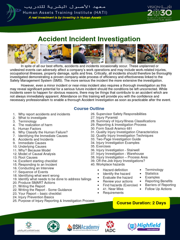 Accident Incident Investigation OUTLINE | PDF | Hazards | Safety