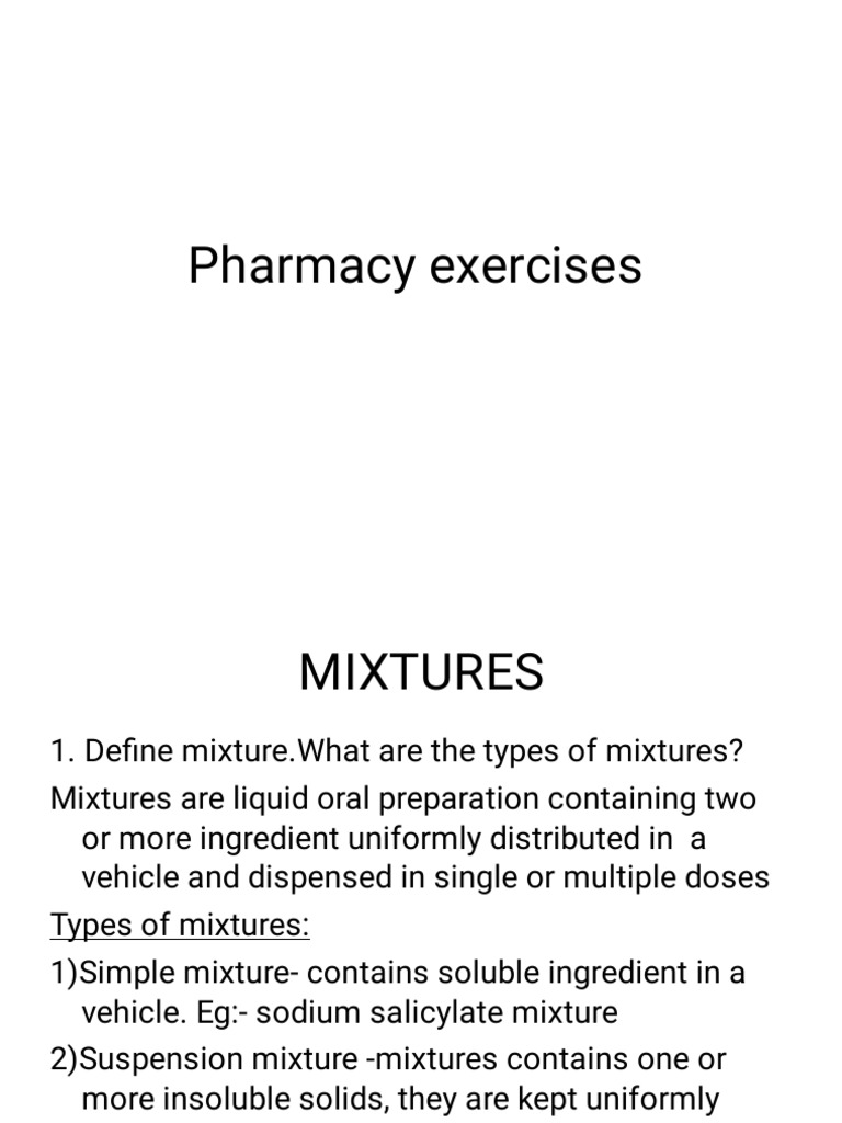 Mixtures | PDF | Medical Specialties | Clinical Medicine