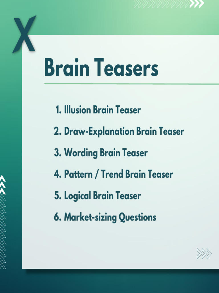 Brain Teaser Guide 1677670935 | PDF | Question | Tea