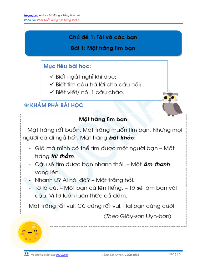 Bai 1 - Mat Trang Tim Ban | PDF