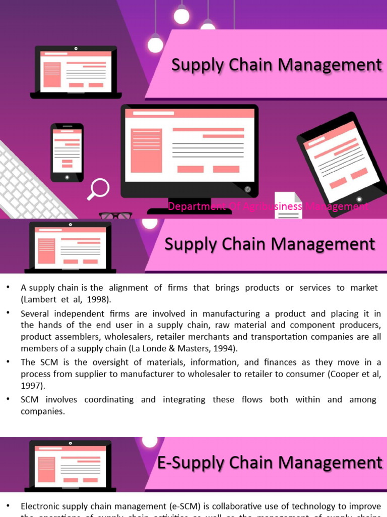 Supply Chain Management: Department of Agribusiness Management | PDF ...
