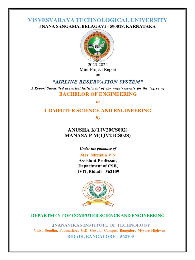 Mini-Project Front Pages | PDF | Science | Airlines