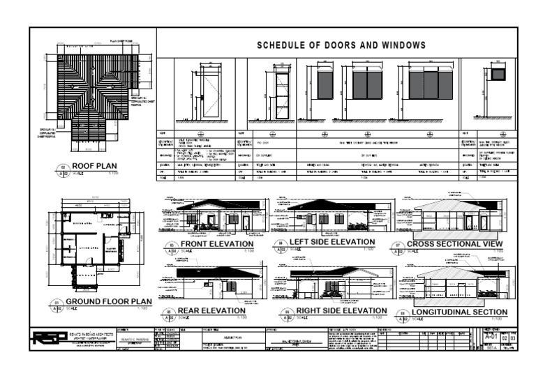 Schedule of Doors and Windows: Roof Plan | PDF | Wall | Window