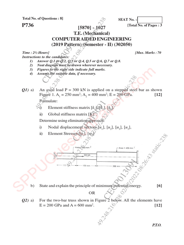 Be Mechanical Engineering Semester 6 2022 May Computer Aided ...