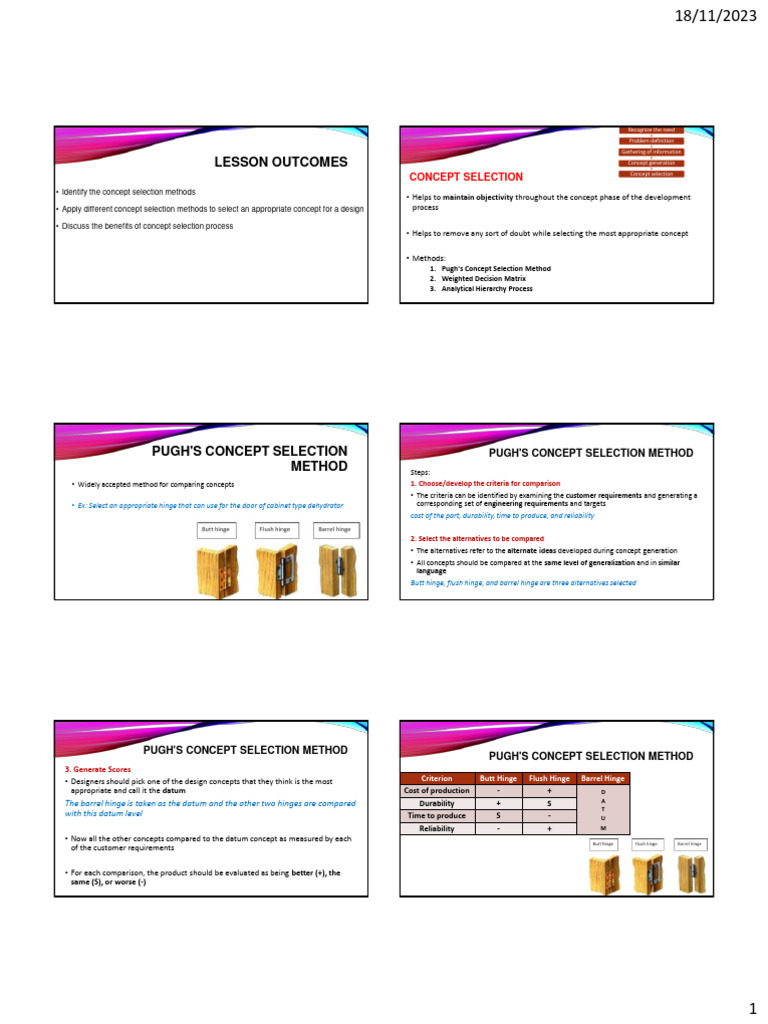 Concept Selection (02 Methods) | PDF | Concept | Analysis