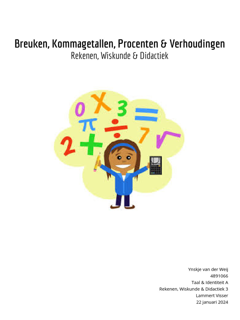 Breuken Kommagetallen Procenten en Verhoudingen Verslag | PDF