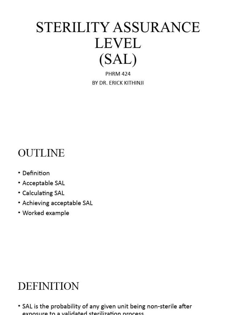 Sterility Assurance Level | PDF | Sterilization (Microbiology) | Logarithm