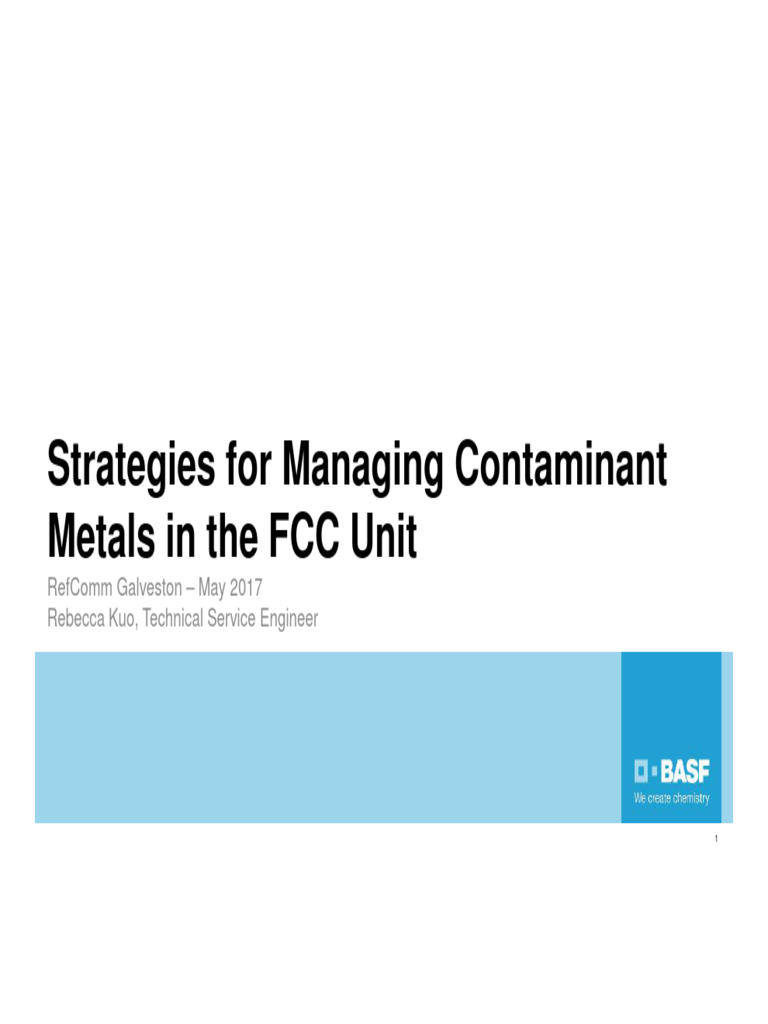 Strategies For Managing Contaminant Metals in The FCC Unit Kuo BASF ...