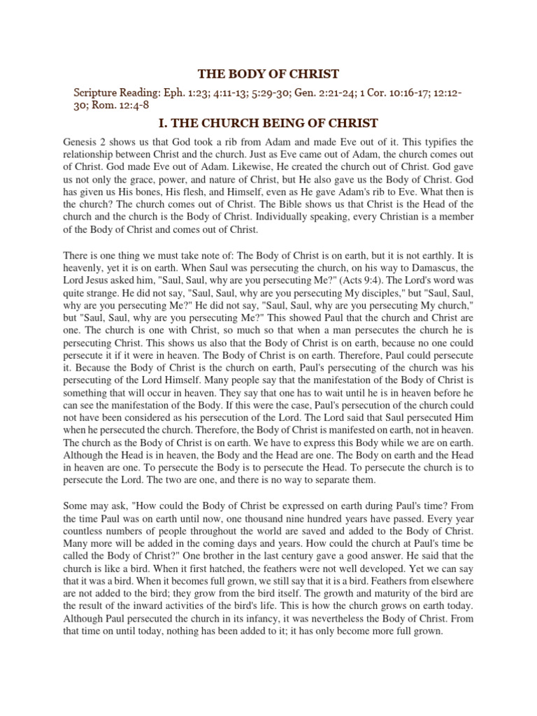New Believers Series - Body of Christ | Download Free PDF | Baptism ...