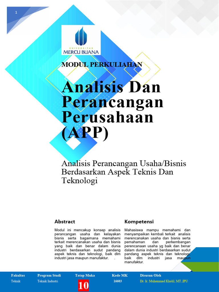 Modul APP - MK.10 - Aspek Teknis Dan Teknologi | PDF