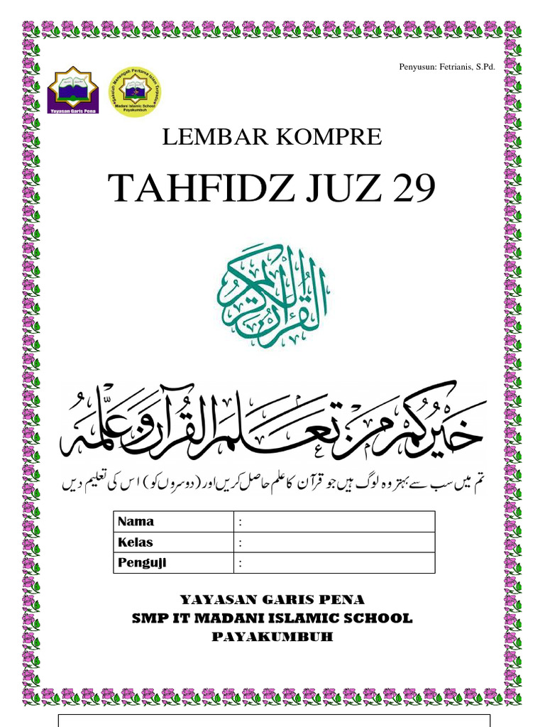 Lembar Kompre Tahfidz Juz 29 | PDF | Religion & Spirituality