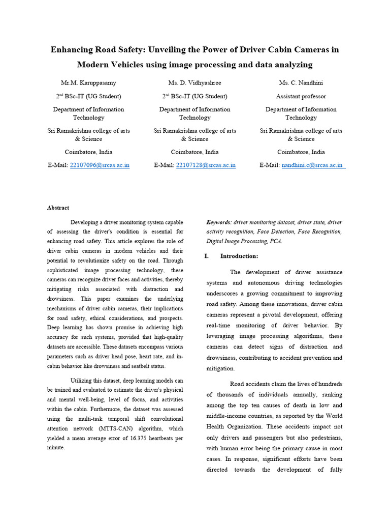 Enhancing Road Safety Pdf Principal Component Analysis Eigenvalues And Eigenvectors