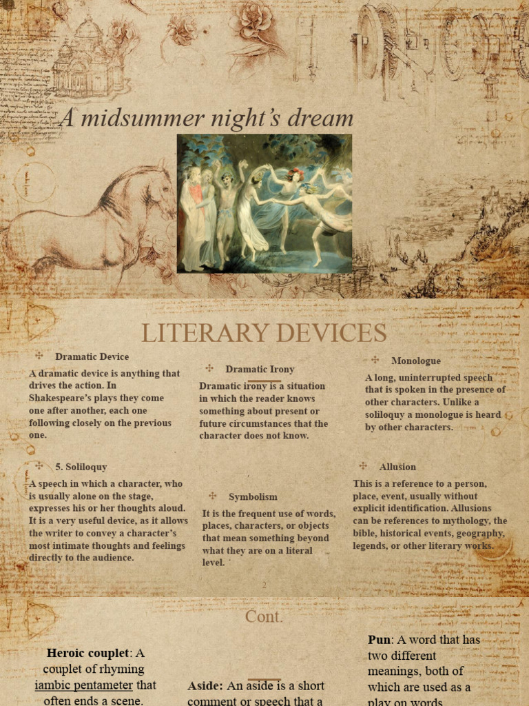 Literary Devices in A Midsummer Night's Dream | PDF | A Midsummer Night ...