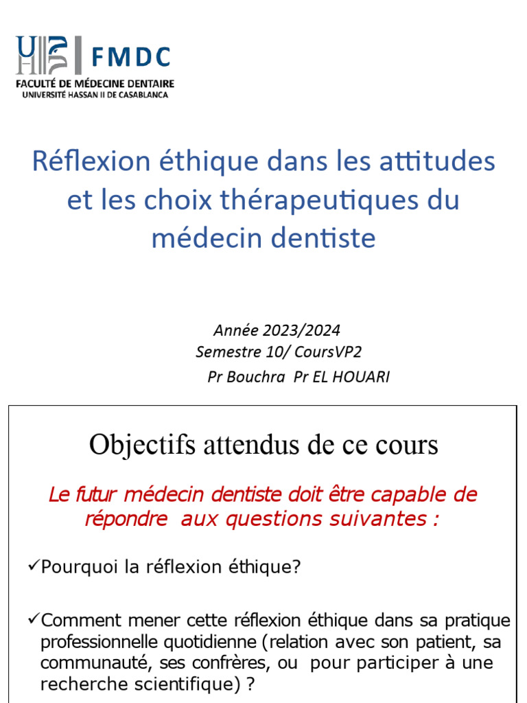 2 - 7 05 20 Ethique Médicale Cours 5A | PDF | Autonomie | Motivation
