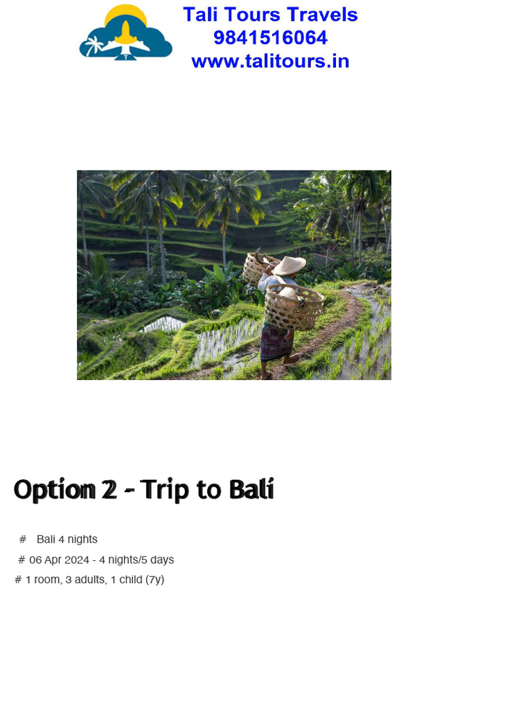 Trip To Bali From India | PDF | Travel Visa | Bali