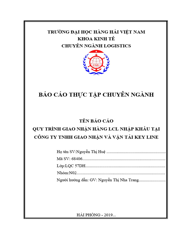 Tailieuxanh Quy Trinh Giao Nhan Hang LCL Nhap Khau Tai Cong Ty TNHH Giao Nhan Va Van Tai Key ...