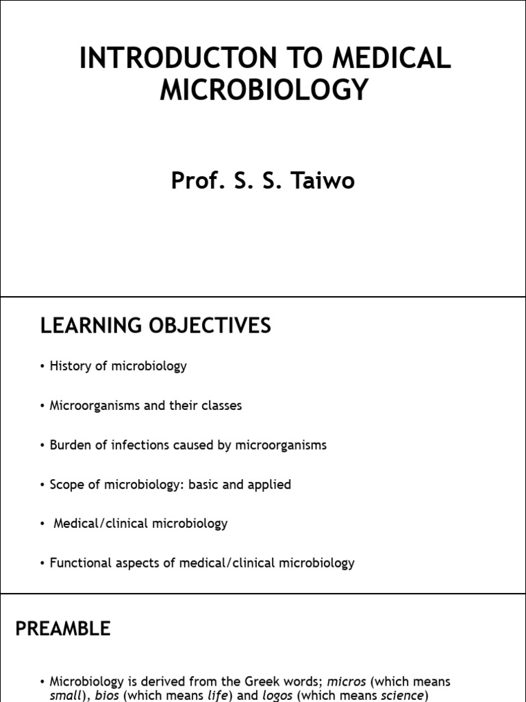 Introduction To Medical Microbiology | PDF | Microbiology | Infection