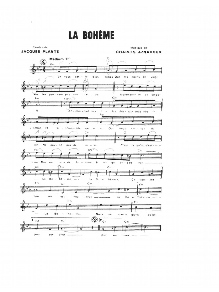 LA BOHEME - partition | PDF