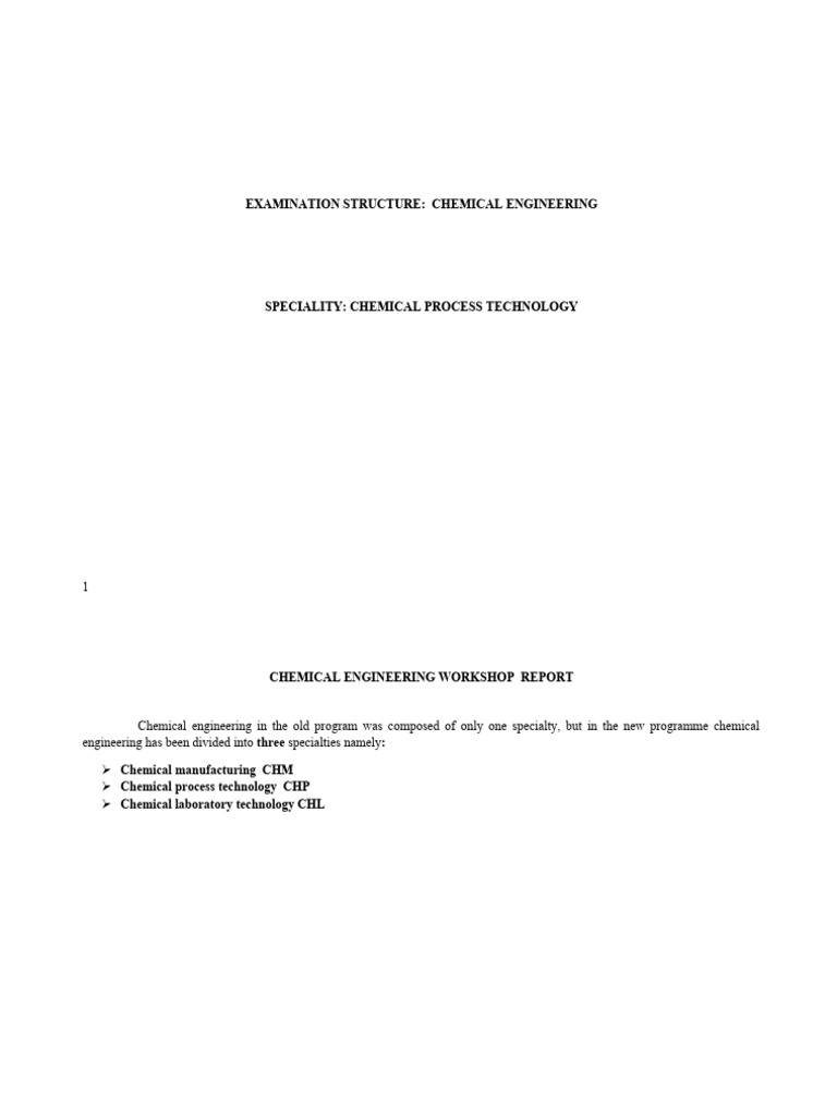 CHEMICAL PROCESS TECHNOLOGY EXAM STRUCTURE | PDF | Fluid Mechanics ...