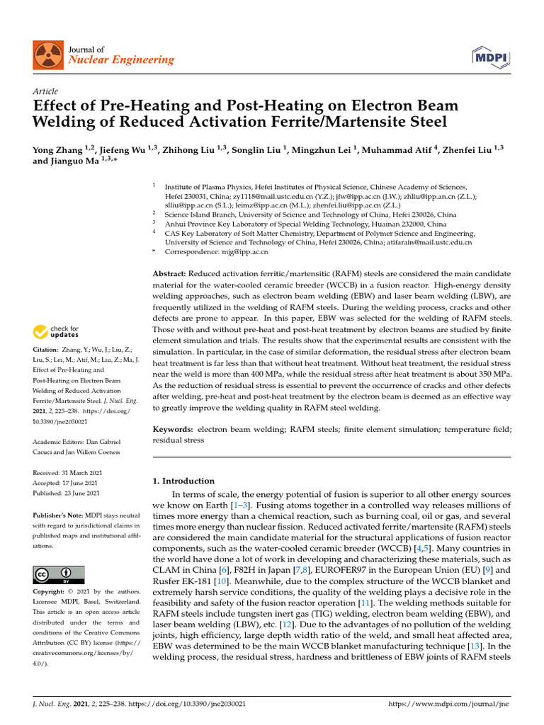 Effect of Pre-Heating and Post-Heating On Electron Beam Welding of ...