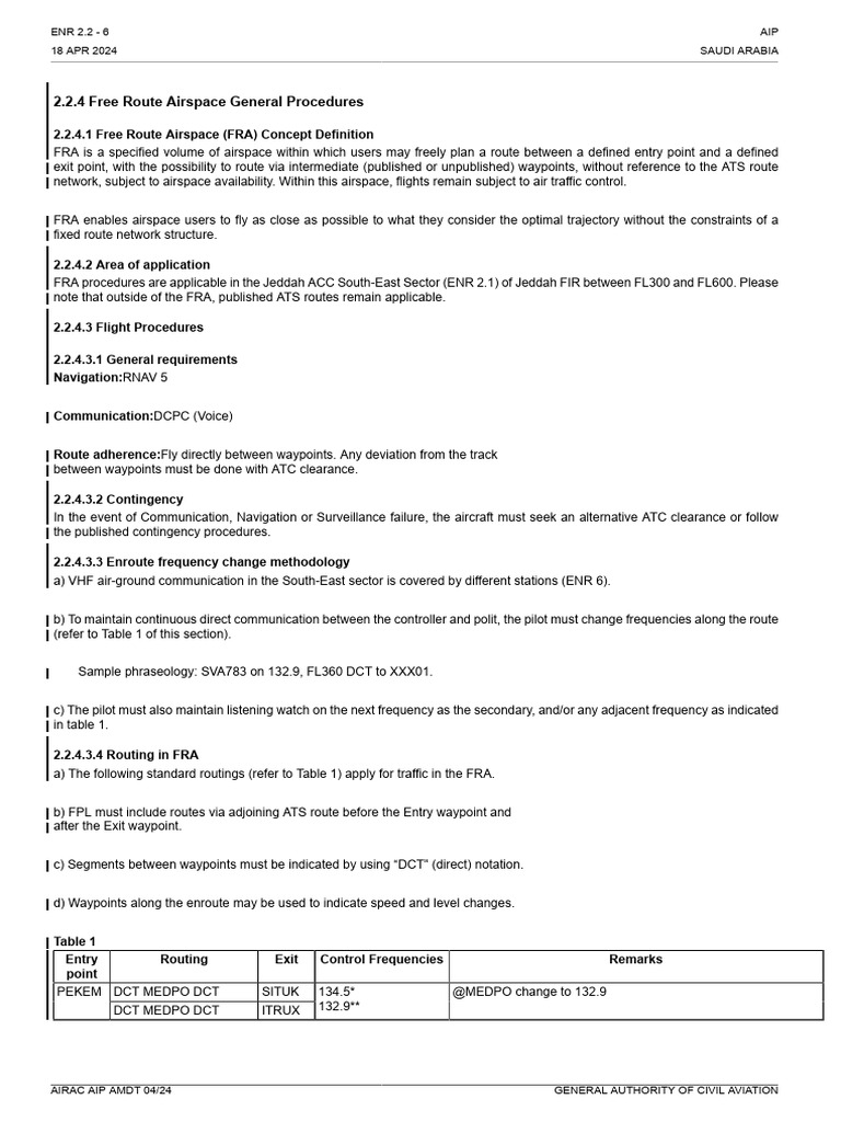 Saudi FRA | PDF | Air Traffic Control | Instrument Flight Rules