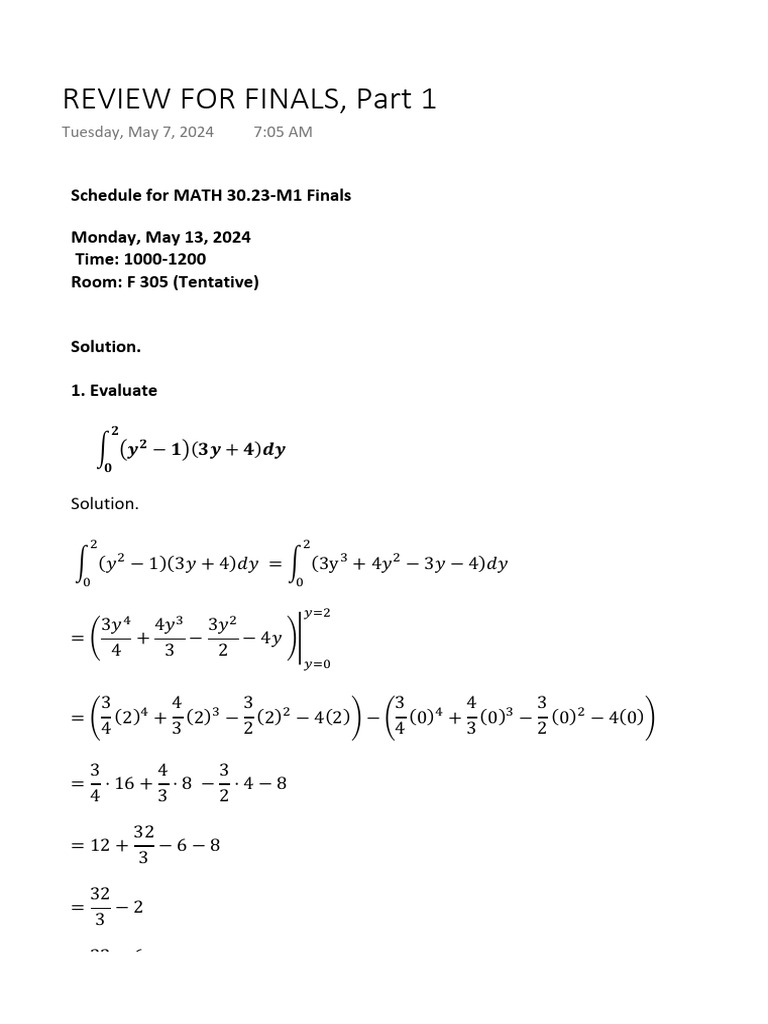 Reviewer - Part - 1 Calculus | PDF | Mathematical Analysis