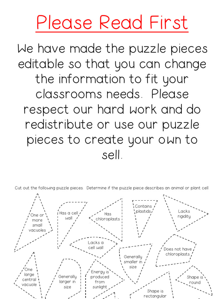 EDITABLE Puzzle Pieces | PDF