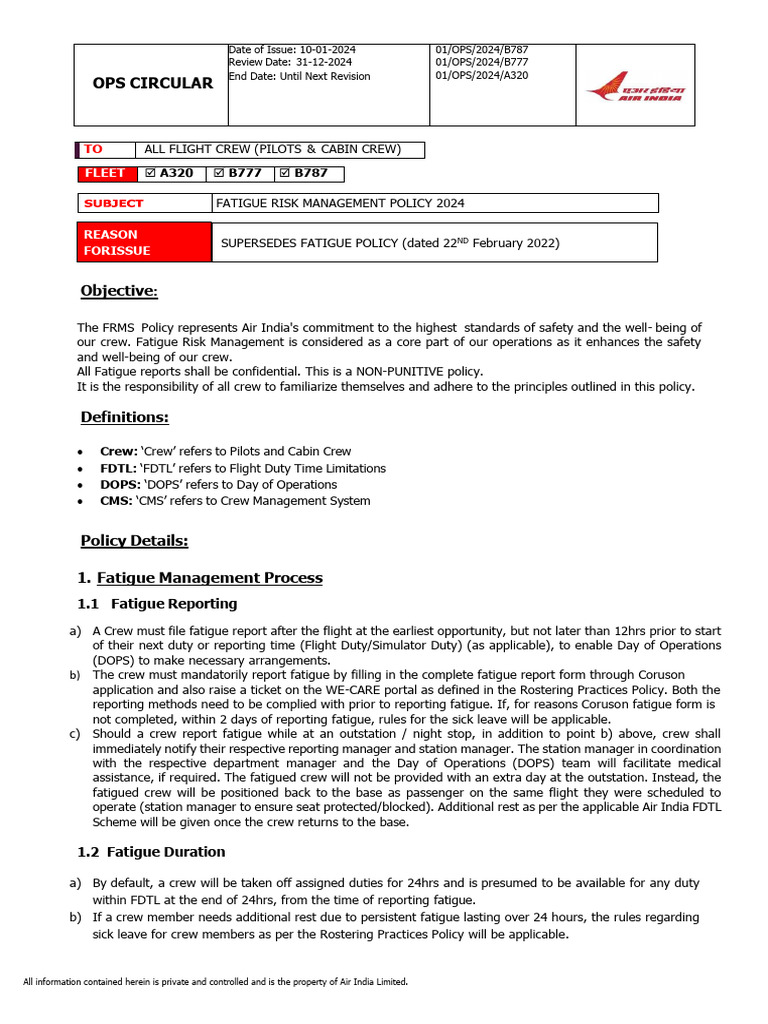Fatigue - Risk - Management - Policy - CIRCULAR - 2024 2 | Download ...