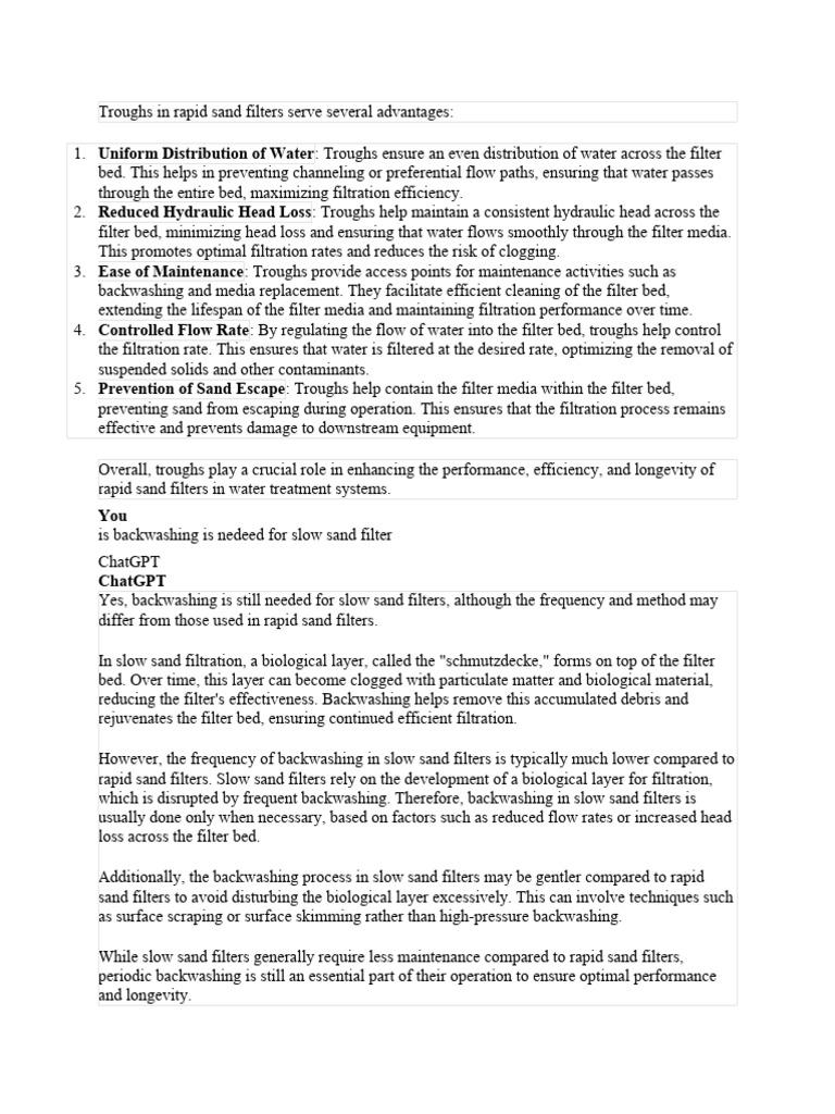 Rapid and Slow Sand Filters | PDF | Filtration | Water Purification