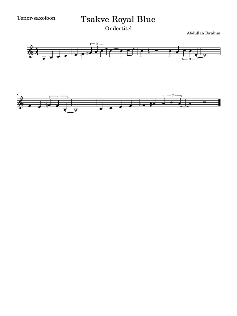 Tsakve Royal Blue Tenor 1-Tenor-Saxofoon | PDF