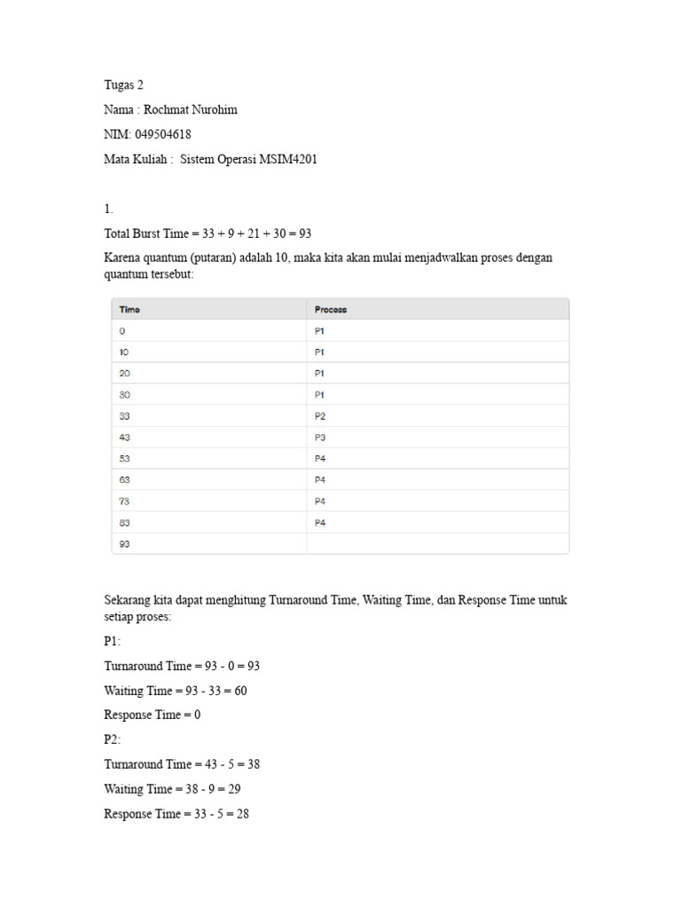 Tugas 2 Sistem Operasi MSIM4201 | PDF