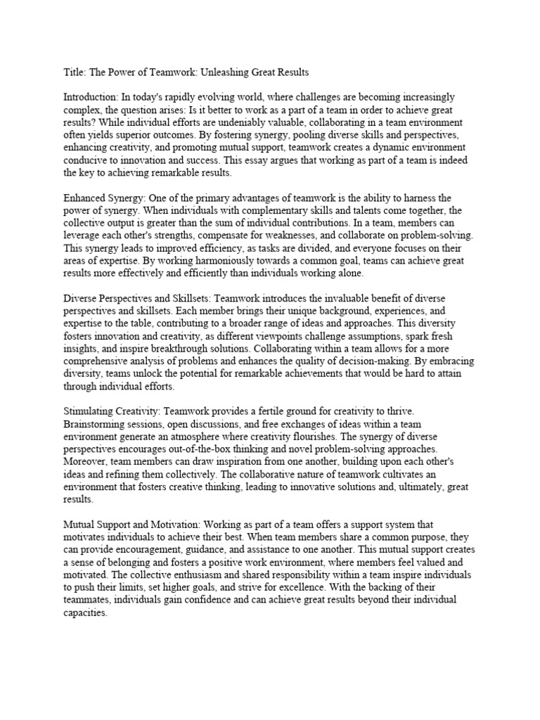 Essay | PDF | Creativity | Organizational Behavior