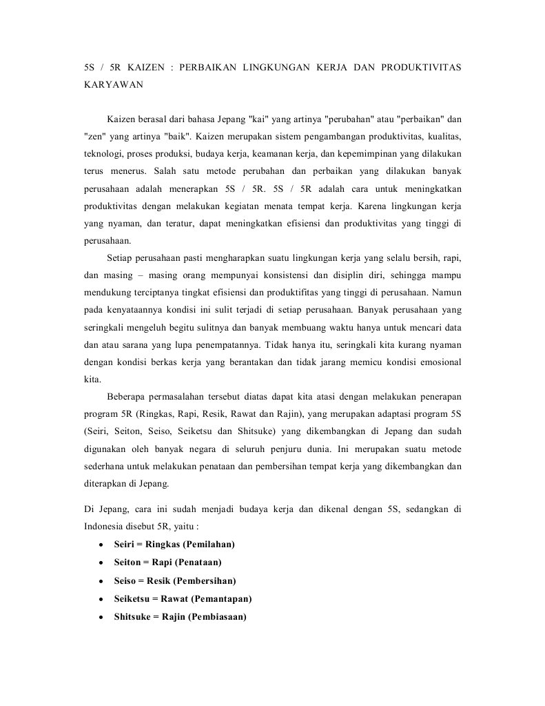 5S 5R Kaizen | PDF