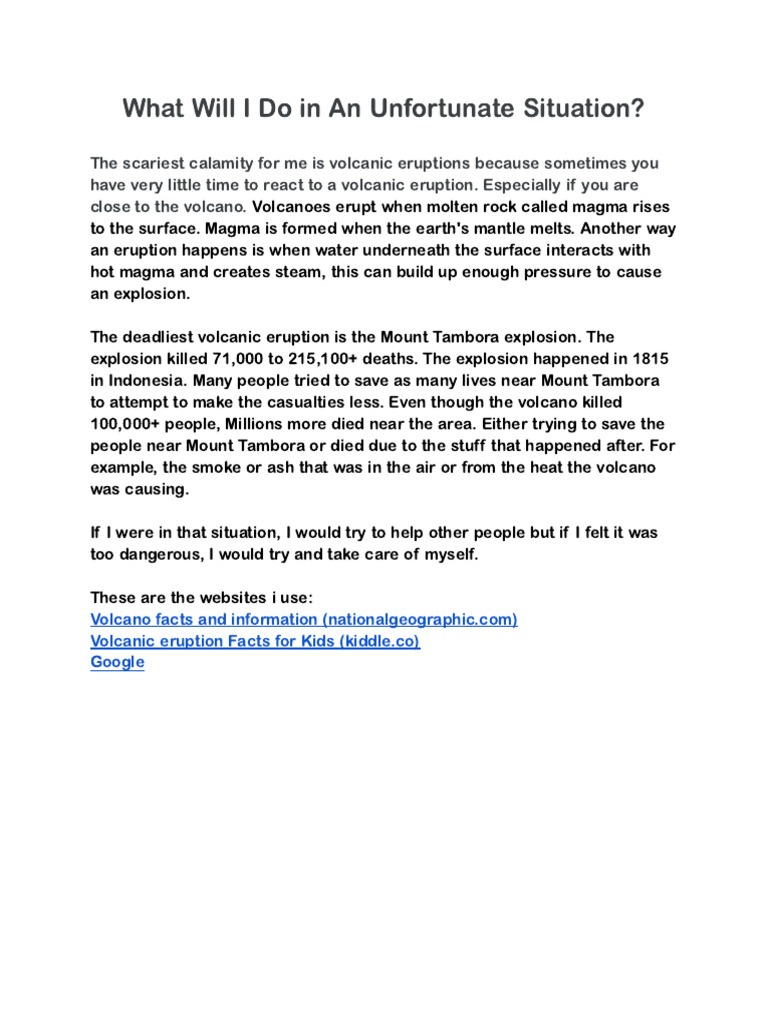 What Will I Do in An Unfortunate Situation | PDF