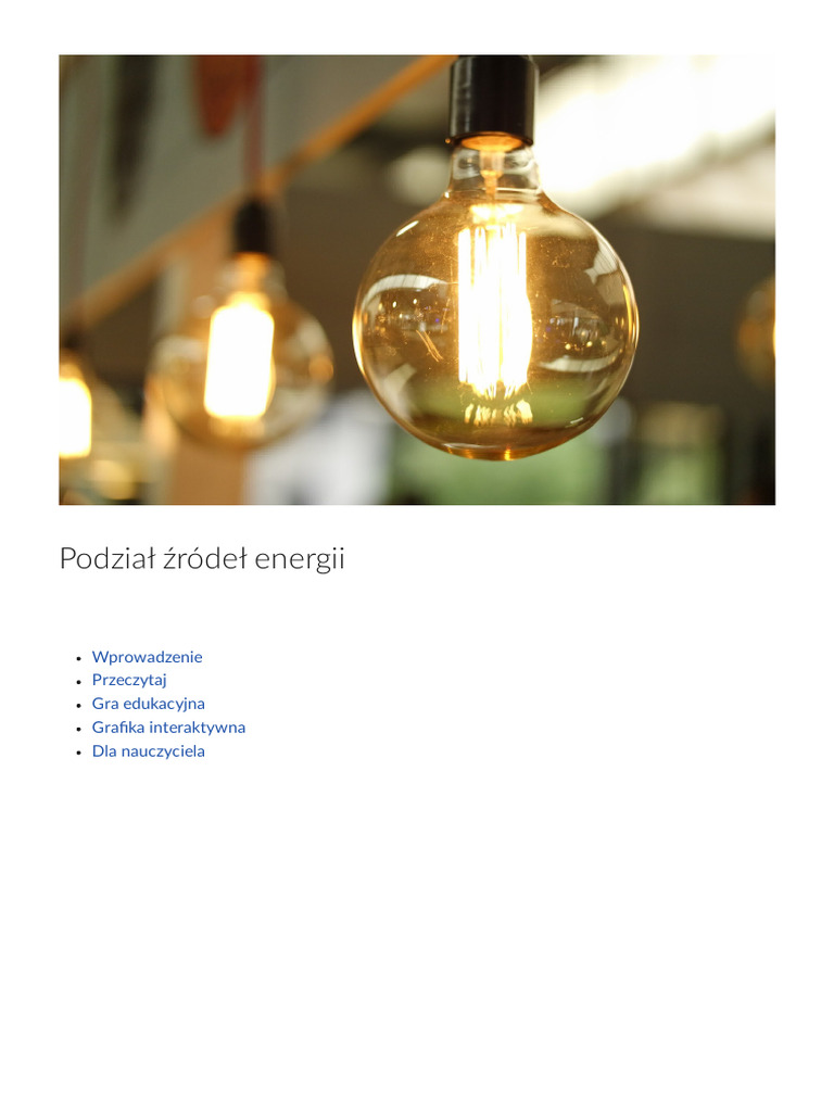 Podzial Zrodel Energii | PDF