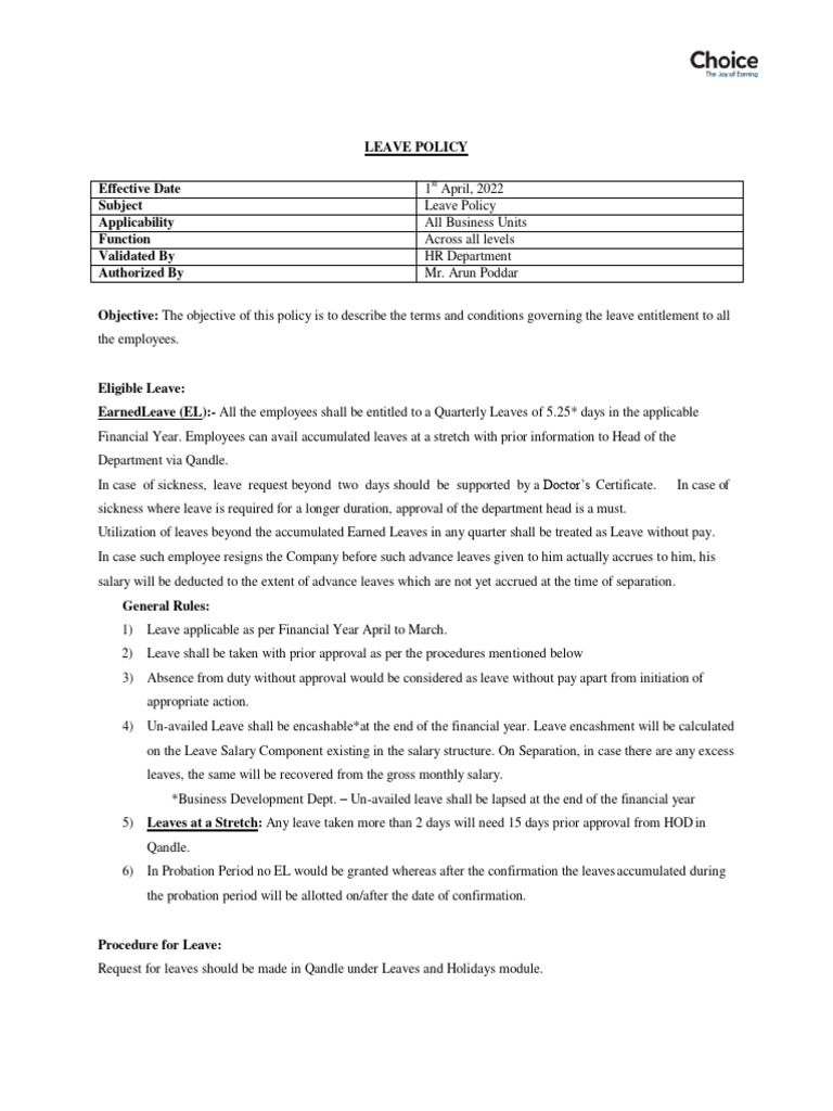 Leave Policy V5 | PDF | Labor | Business