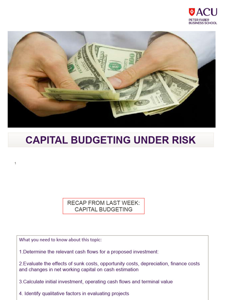 Topic 6 Capital Budgeting Under Risk and Uncertainty | PDF ...