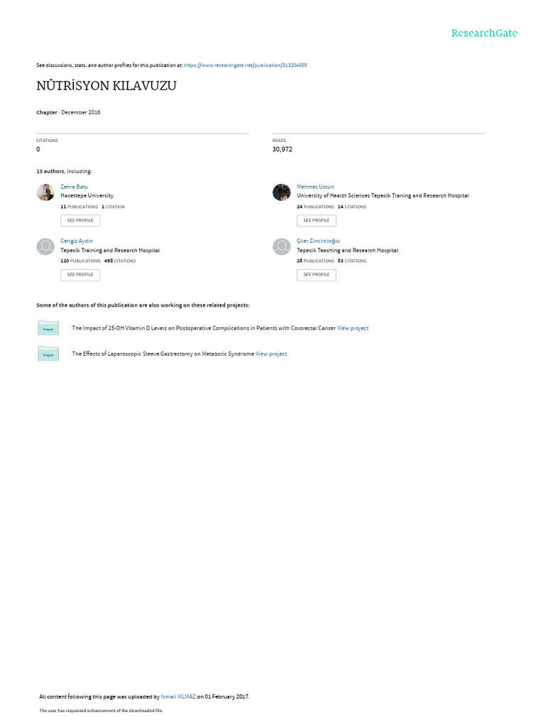 Nutrisyon Klavuzu | PDF