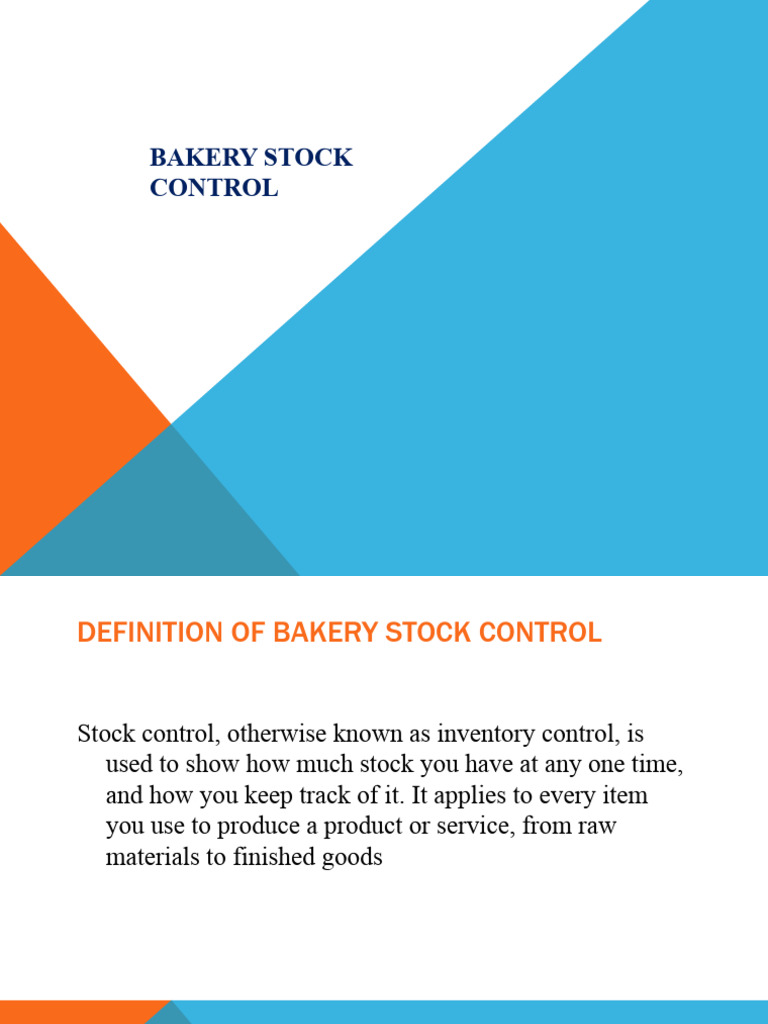 Bakery Inventory Management Guide | PDF | Negotiable Instrument | Stocks