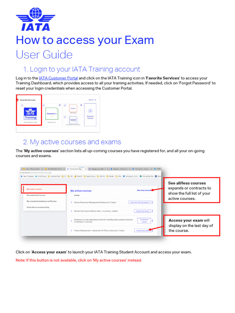 Iata Training How To Access Your Exam User Guide | PDF | Login | Cyberspace