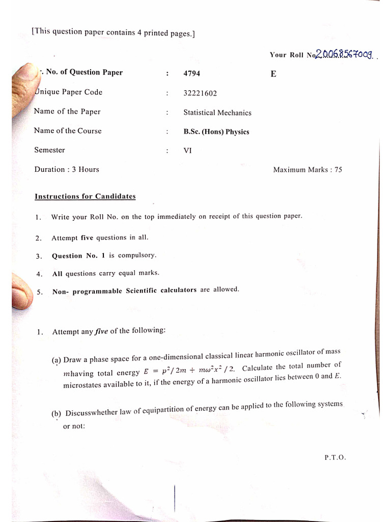 Stat Mech 2023 | PDF