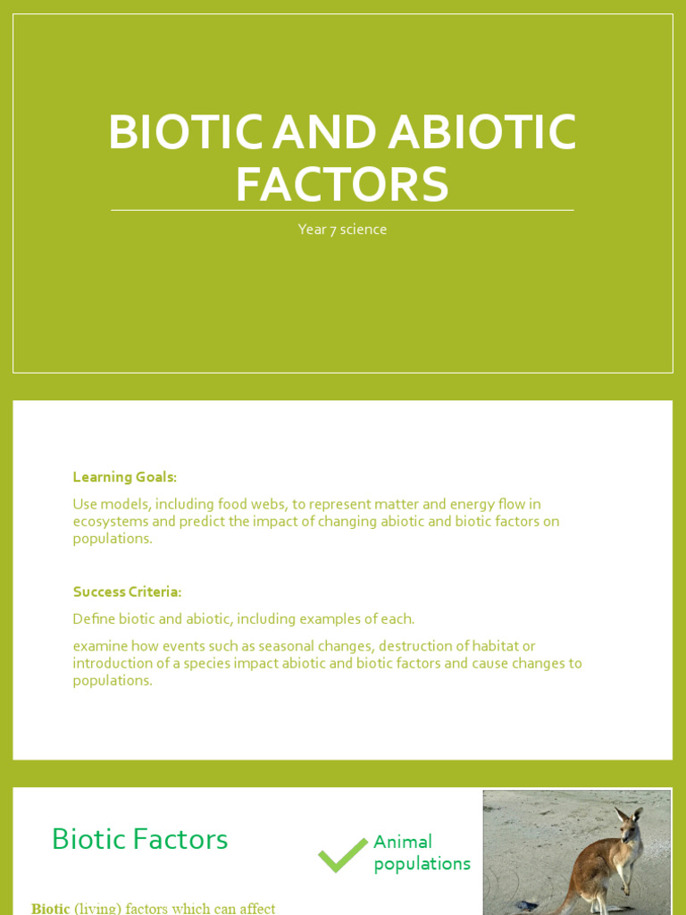 Biotic and Abiotic Factors | PDF | Ecosystem | Natural Environment