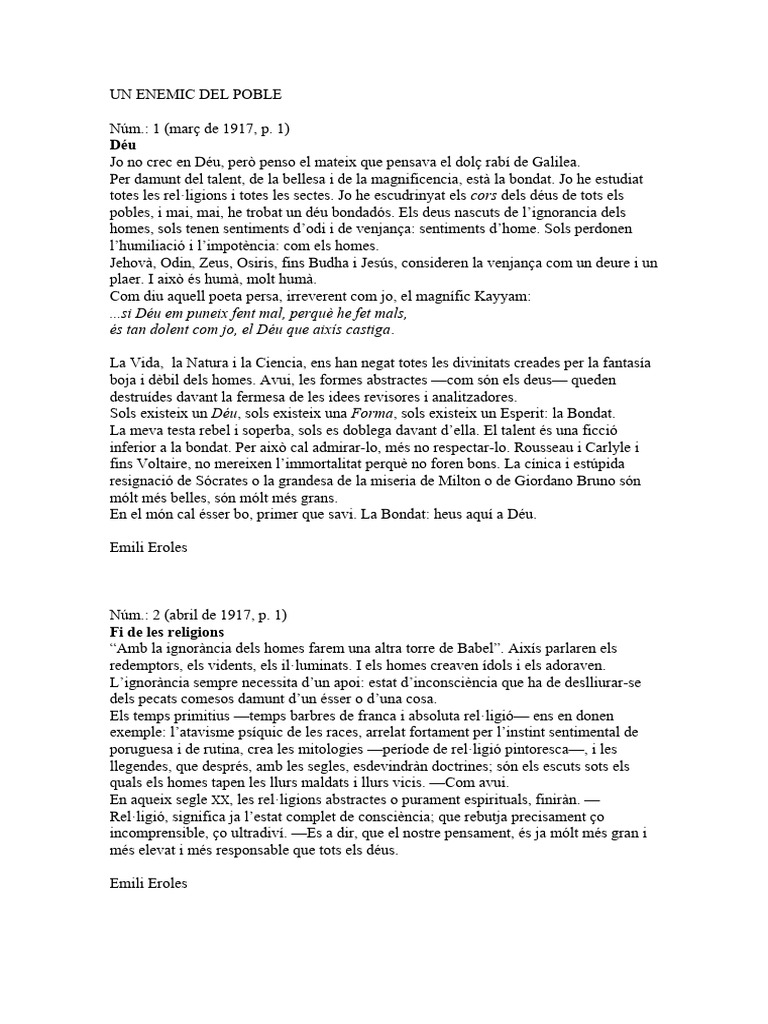 Un Enemic Del Poble | PDF