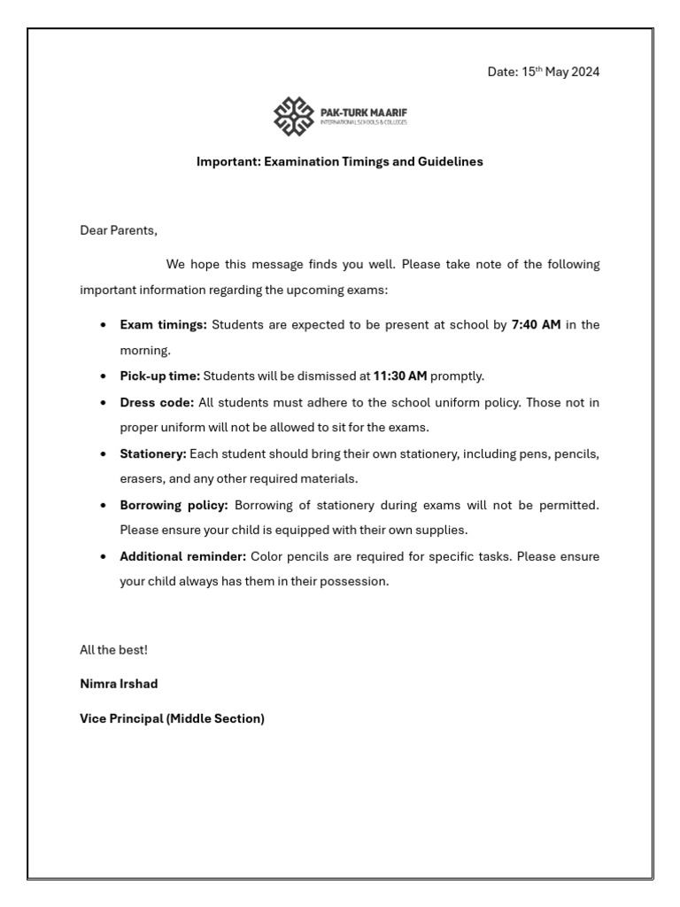 Notification of Exam Timings | PDF | Career & Growth | Self-Improvement