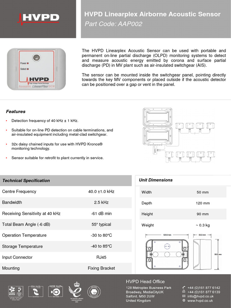 AA-SA003-2 - HVPD - Linearplex - Airborne - Acoustic - Sensor ...