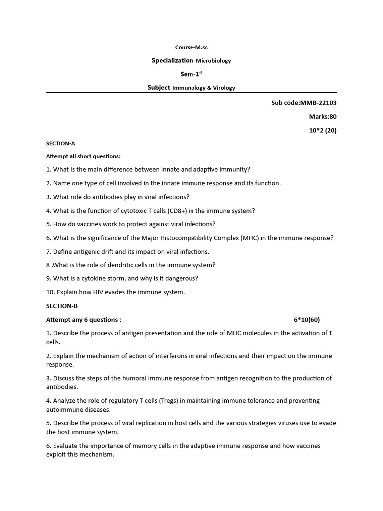 Immunology & Virology | PDF