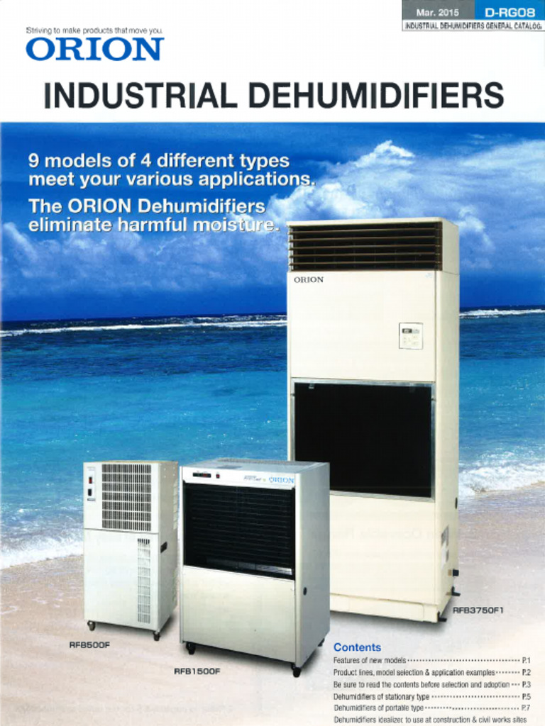 Catalogue ORION Dehumidifiers | PDF