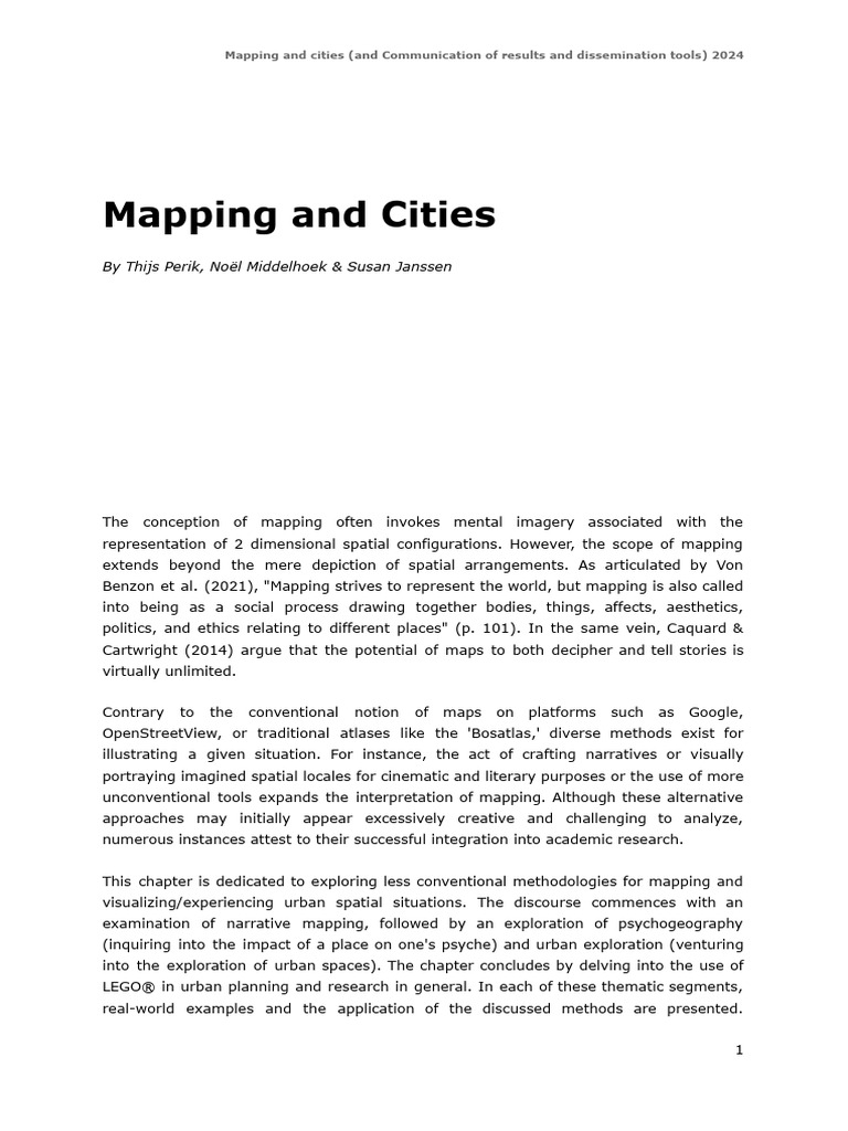 Mapping Cities - Chapter - 02-02-2024 | PDF | Narrative | Geography