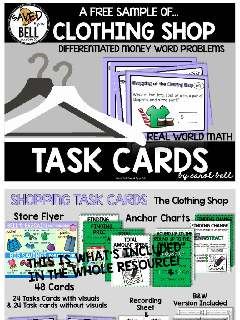Task_Cards_The_Clothing_Store | PDF